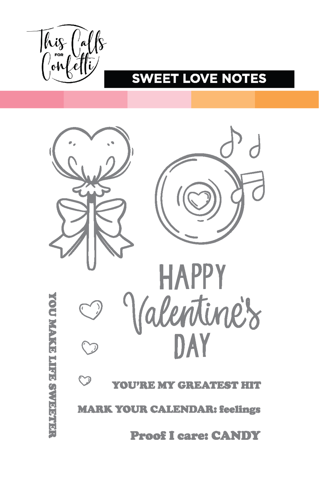 Sweet Love Notes | 3×4 Photopolymer Stamp Set – This Calls for Confetti